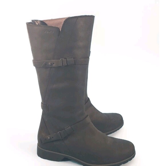 Teva | Shoes | Teva Women Sz 85 Riding Boot Waterproof Leather Tall ...